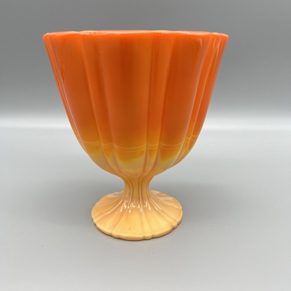 L.E. Smith | Accents | Vtg Le Smith Bittersweet Orange Slag Glass ...